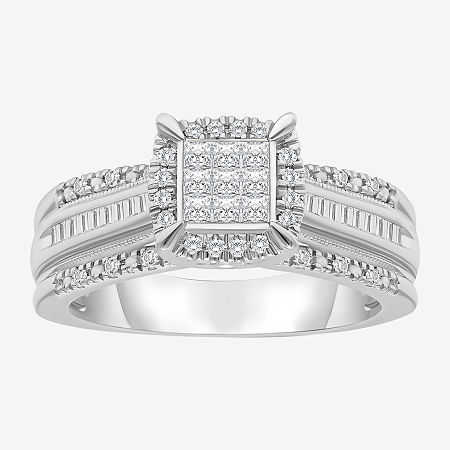 Click here for 1/2 CT.T.W. Natural Diamond Cushion Shape Side Sto... prices