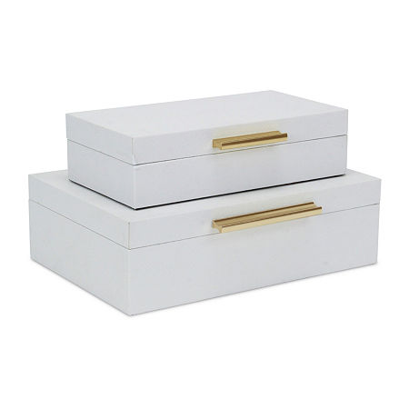 Click here for Cheungs White Faux Snakeskin Rectangular 2-pc. Dec... prices