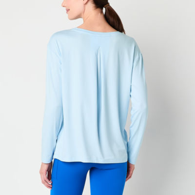 Xersion Womens All Day Crew Neck Long Sleeve Tunic Top - JCPenney