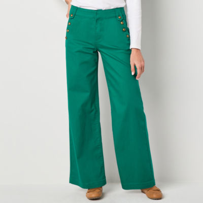 St. John's Bay Womens High Rise Loose Fit Jean, Color: Cadmium Green ...