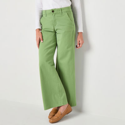 St. John's Bay Womens Wide Leg Mid Rise Trouser