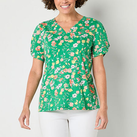 Click here for Liz Claiborne Womens V Neck Short Sleeve Blouse  X... prices