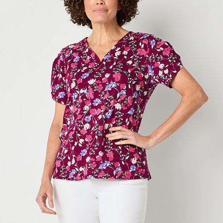 Click here for Liz Claiborne Womens V Neck Short Sleeve Blouse  X... prices