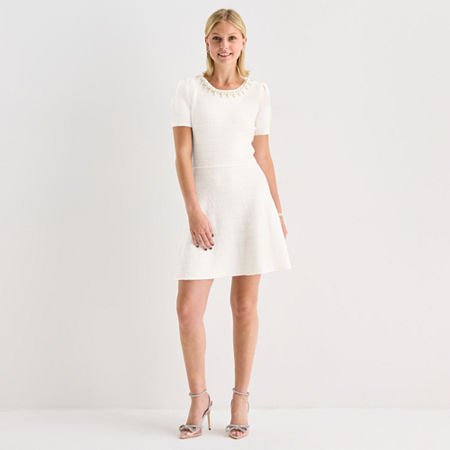 Click here for by&by Womens Juniors Short Sleeve Embellished Swea... prices