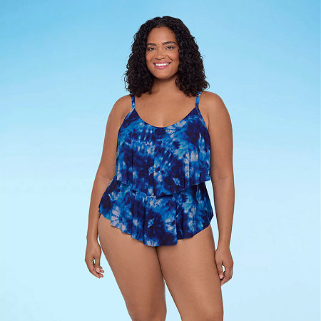 Click here for Trimshaper Womens Tie-Dye Tie Dye Plus Tankini Swi... prices