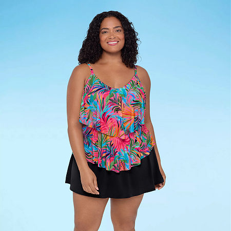 Click here for Trimshaper Womens Leaf Plus Tankini Swimsuit Top... prices