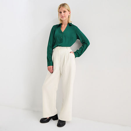 Click here for by&by Womens Juniors Wide Leg Mid Rise Trouser  0... prices