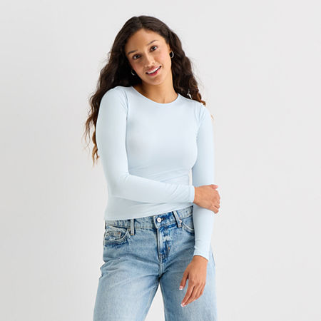 Click here for Arizona Womens Juniors Crew Neck Long Sleeve T-Shi... prices