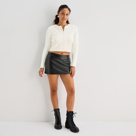 Click here for Arizona Womens Juniors Faux Leather A-Line Skirt... prices