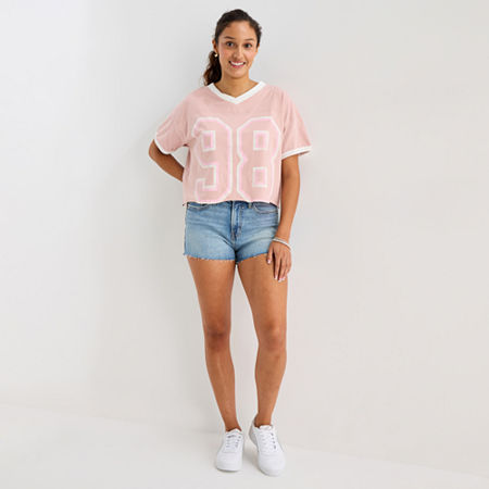 Click here for Arizona Womens High Rise Juniors Denim Short  8  B... prices