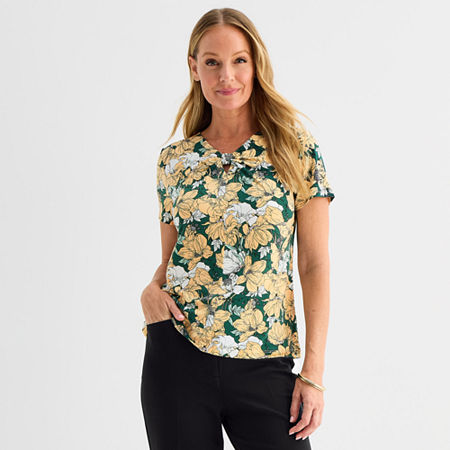 Click here for Liz Claiborne Womens Keyhole Neck Short Sleeve Blo... prices