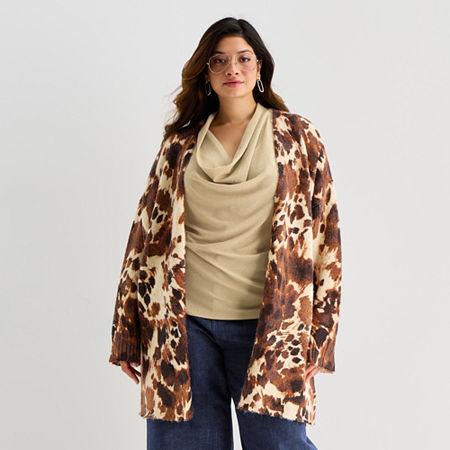 Click here for Worthington Womens Long Sleeve Open Front Plus Che... prices