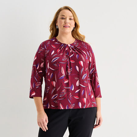 Click here for Liz Claiborne Womens Plus Crew Neck 3/4 Sleeve Blo... prices