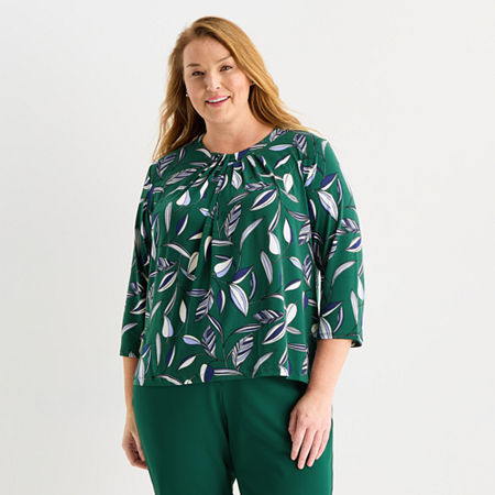 Click here for Liz Claiborne Womens Plus Crew Neck 3/4 Sleeve Blo... prices