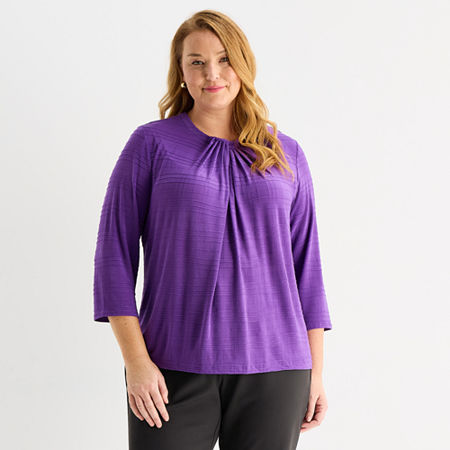 Click here for Liz Claiborne Womens Plus Crew Neck 3/4 Sleeve Blo... prices
