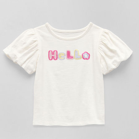 Click here for Okie Dokie Girls Crew Neck Puff Sleeve Graphic T-S... prices