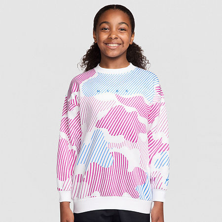 Click here for Nike Girls 7-16 Sportswear Club Boxy Crewneck Swea... prices