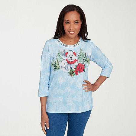 Click here for Alfred Dunner Classics Womens Crew Neck 3/4 Sleeve... prices