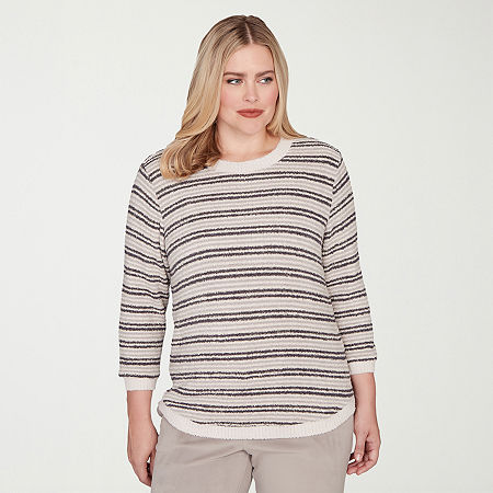 Click here for Alfred Dunner Calm Luxe Womens Crew Neck 3/4 Sleev... prices