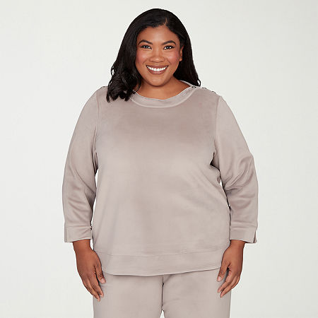 Click here for Alfred Dunner Calm Luxe Womens Plus Boat Neck Long... prices