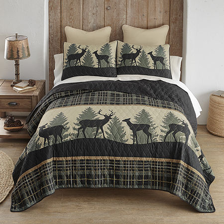 Click here for Donna Sharp Deer Walk Twin Quilt Set  One Size  Bl... prices