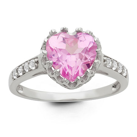 Click here for Womens Lab Created Pink Sapphire Sterling Silver H... prices