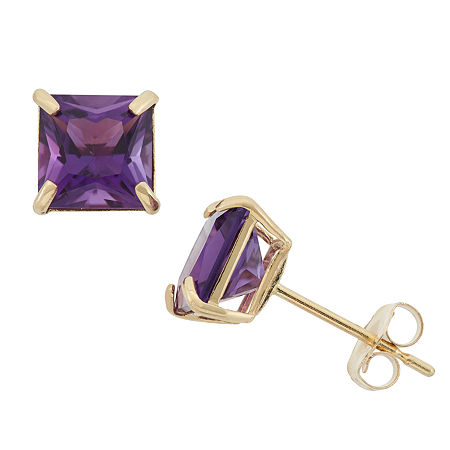 Click here for Genuine Purple Amethyst 10K Gold 6mm Stud Earrings... prices