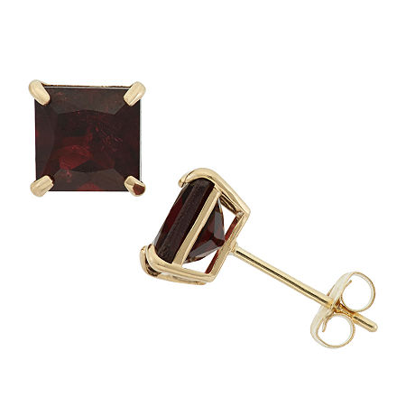Click here for Genuine Red Garnet 10K Gold 6mm Stud Earrings  One... prices