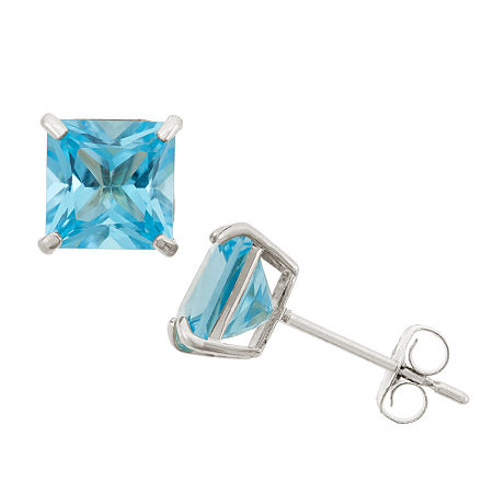 Click here for Genuine Blue Topaz 10K Gold 6mm Stud Earrings  One... prices