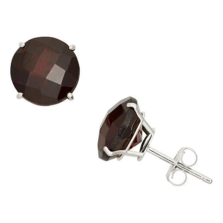 Click here for Genuine Red Garnet 10K Gold 8mm Round Stud Earring... prices