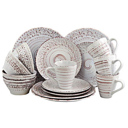 Click here for Elama Malibu Waves 16-Piece Dinnerware Set  One Si... prices