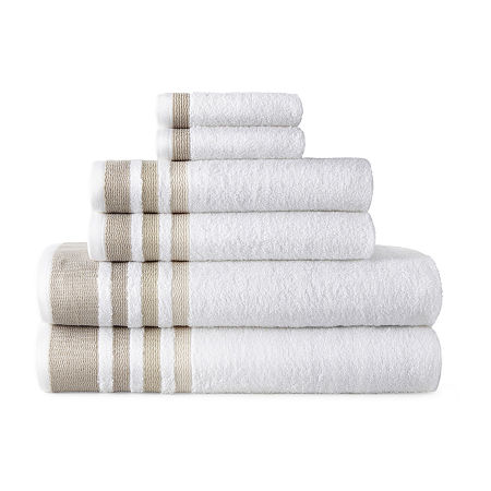 Click here for Home Expressions Solid & Stripe Bath Towel  One Si... prices