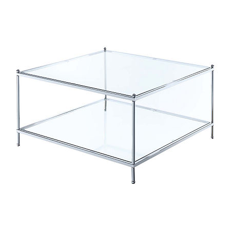 Convenience Concepts Royal Crest Square Coffee Table - Chrome