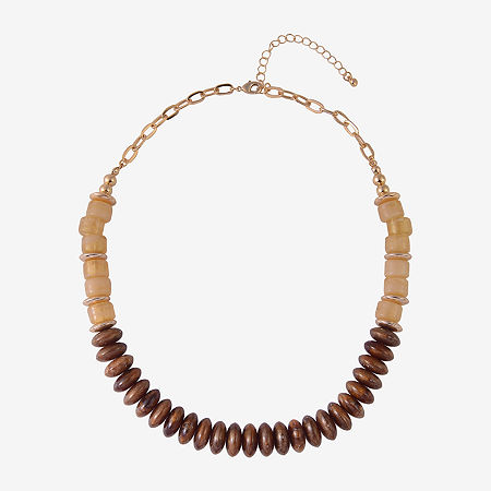 Click here for Mixit Gold Tone Womens 18 Inch Beaded Necklace  On... prices