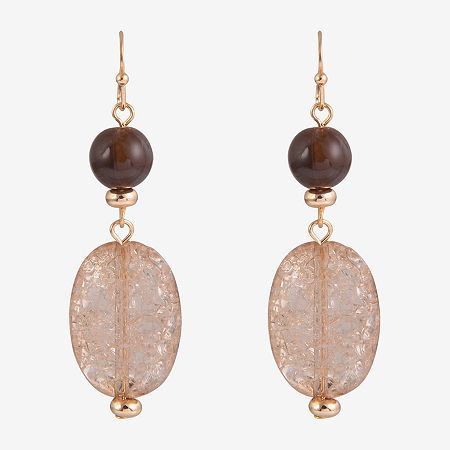 Click here for Mixit Beaded Womens Drop Earrings  One Size  Brown prices