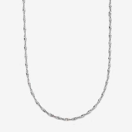 Click here for 14K White Gold 18 - 24 Inch Solid Singapore Chain... prices