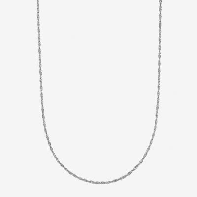 Womens 14K White Gold 16 Inch Singapore Chain Necklace - JCPenney