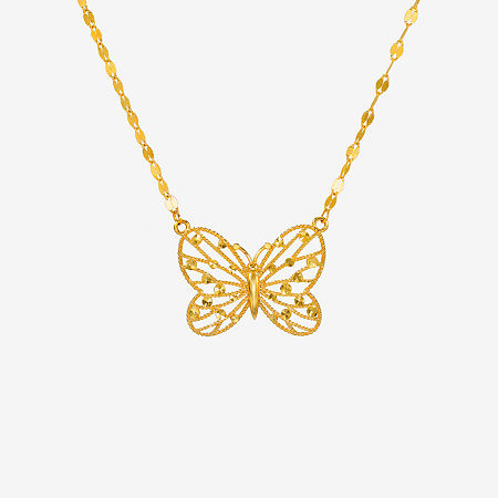 Click here for Womens 10K Gold Butterfly 18 Inch Pendant Necklace... prices