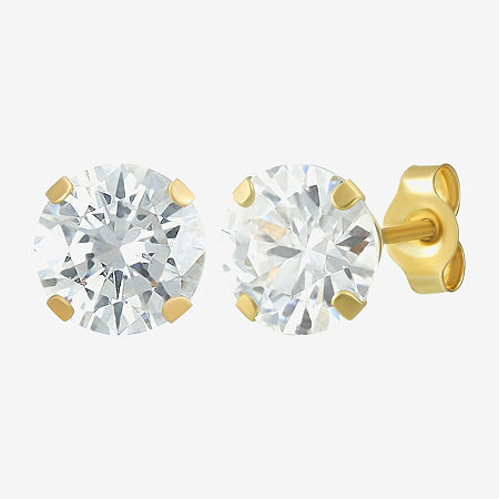 Click here for Cubic Zirconia 14K Gold 6mm Round Stud Earrings  O... prices