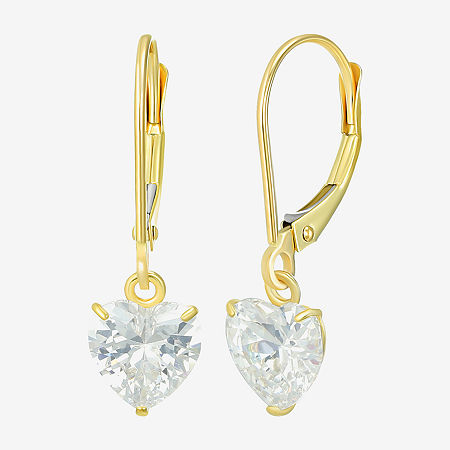 Click here for Womens Cubic Zirconia 14K Gold Heart Drop Earrings... prices
