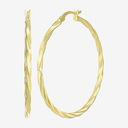 Click here for Womens 24K Gold Over Silver 40.8mm Round Hoop Earr... prices