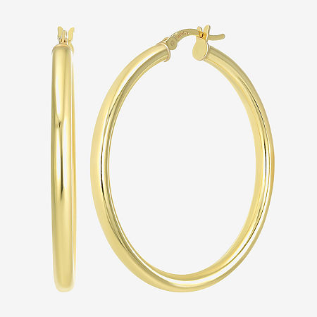 Click here for Womens 24K Gold Over Silver 40mm Round Hoop Earrin... prices