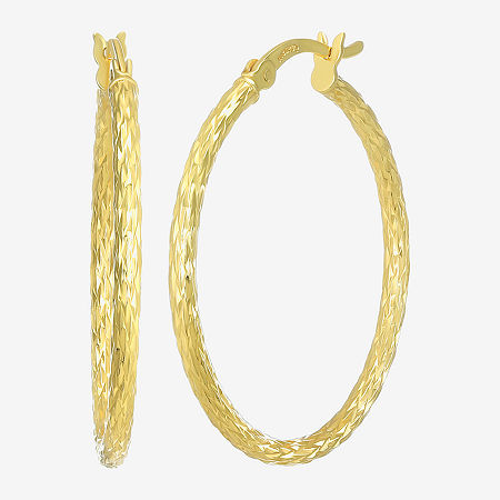 Click here for Womens 24K Gold Over Silver 30.5mm Round Hoop Earr... prices