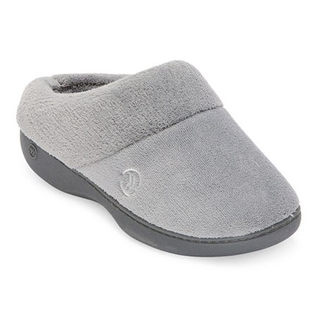 Isotoner Signature Womens Micro Terry Sport Hoodback Slippers - Ash