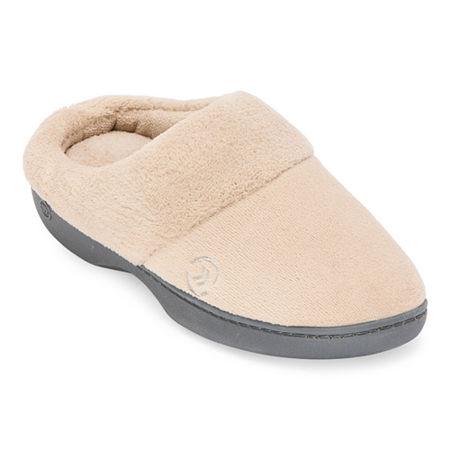 Womens Isotoner Microterry Sport Hoodback Slippers