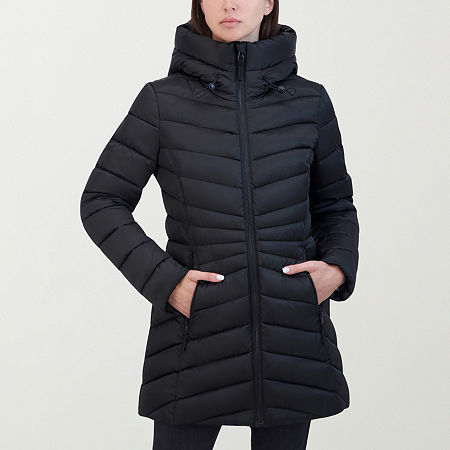 Hfx Womens Hooded Easy-on + Easy-off Midweight Puffer Jacket  Medium  Black