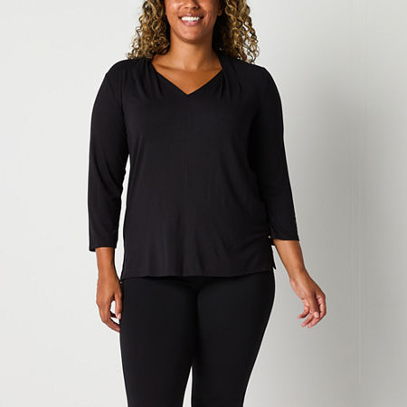 Click here for Liz Claiborne Womens V Neck 3/4 Sleeve Blouse  Sma... prices