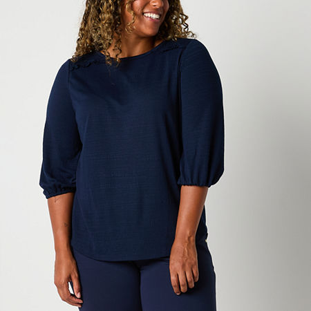 Click here for Liz Claiborne Womens Boat Neck 3/4 Sleeve Blouse... prices