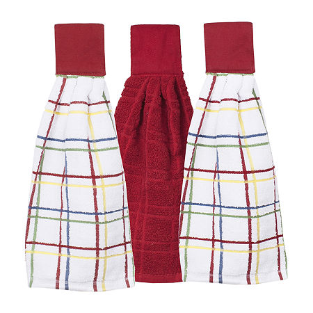 Click here for Ritz 3-pc. Kitchen Tie Towel Set  One Size  Red prices
