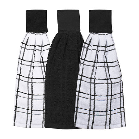 Click here for Ritz 3-pc. Kitchen Tie Towel Set  One Size  Black prices